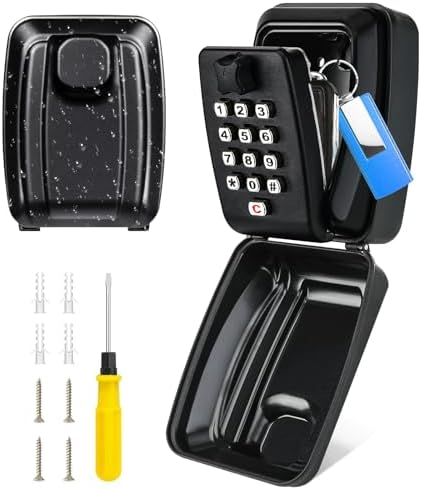 DODUOS Key Lock Box Outdoor Key Safe Wall Mounted Police Approved, 12 ...