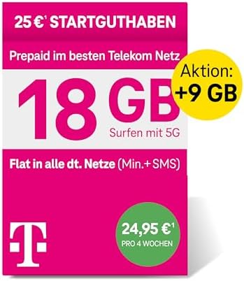 Deutsche Telekom MagentaMobil Prepaid XL SIM Card without Contract ...