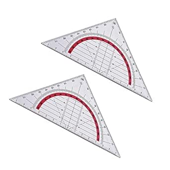 Kozelo 2pcs Plastic Triangle Ruler Geometry - [9cm x 90 Degree] Math ...