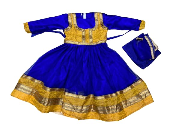 Buy BHARATANATYAMWORLD Kathak Dress Costume 6 meter flare with Brocade ...