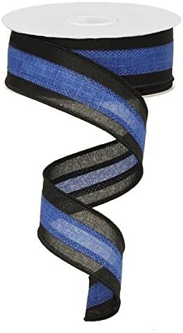 Amazon.com: Black and Blue Wired Ribbon - 2 1/2" x 10 Yards, Police ...