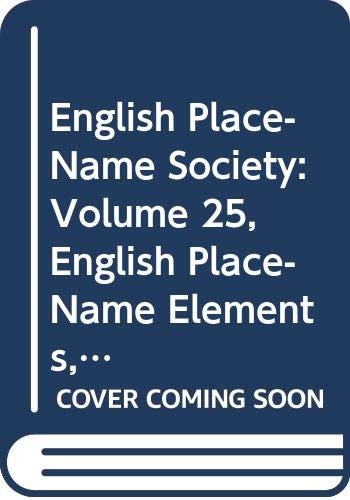 Amazon.com: English Place-Name Society: Volume 25, English Place-Name ...