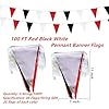 Amazon.com: 100 Feet Red Black & White Pennant Banner Flags String ...