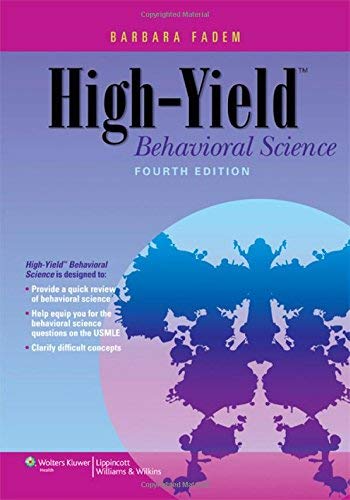 High-Yield Behavioral Science (High-Yield Series) by Fadem, Barbara 4th ...