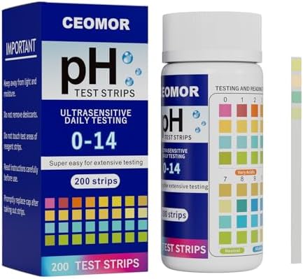 PH Test Strips 0-14, 200 Strips Universal Litmus Papers PH Test Strips ...