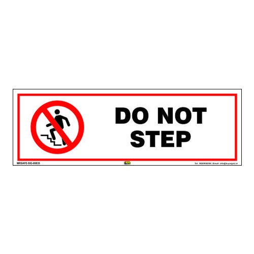 Mr. Safe - Do Not Step Sign Eco Vinyl Sticker (12 Inch X 4 Inch ...