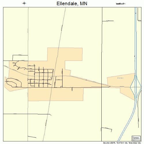 Large Street & Road Map of Ellendale, Minnesota MN - Printed poster ...