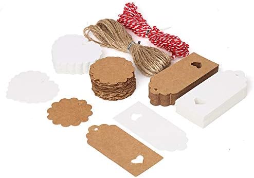 200pcs Gift Tags, Kraft Paper Tags with String, Brown Tags Blank, Gift ...