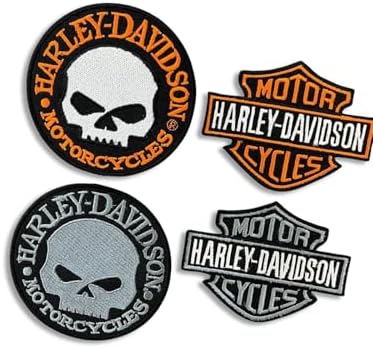 Amazon.com: Embroidered Harley Skull/Rockers Large Iron-on/Sew-on Back ...
