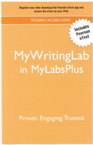 MyWritingLab Student Access Code Card (in MyLabsPlus) with Pearson ...
