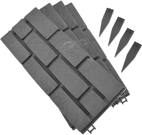 8 x Brick Effect Garden Border Lawn Edging Strips – Terracotta ...