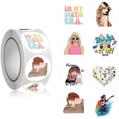 500Pcs Music Singer Stickers Roll - 8 Style In My Era Tour Albums ...