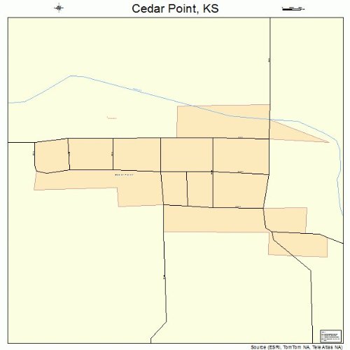 Large Street & Road Map of Cedar Point, Kansas KS - Printed poster size ...