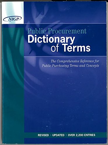 Public Procurement Dictionary of Terms: NIGP: 9781932315134: Amazon.com ...
