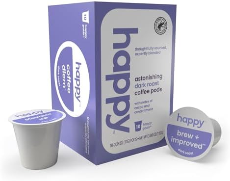Amazon.com : happy coffee dark roast coffee pods, 10 count, notes of ...