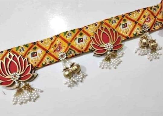 Virushka Lotus Handmade Banderwal Door Toran Red Lotus Hanging with ...
