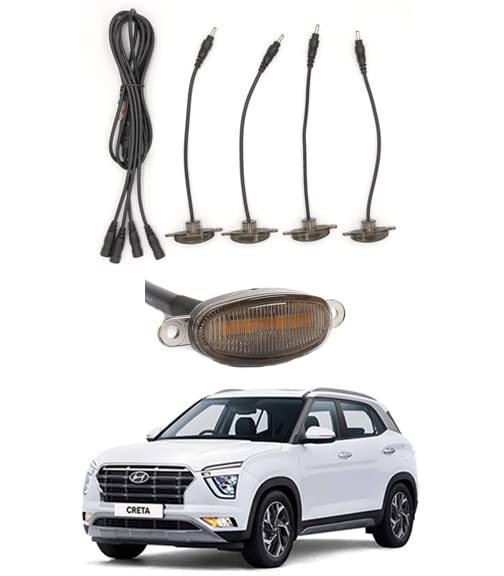 MATIES 4 LED Front Grill Led Lights Amber Lights DRL For Creta-Hyundai ...