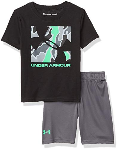 Under Armour Boys' Little Ua Muscle Tank and Short Set, Black s20, 4 ...