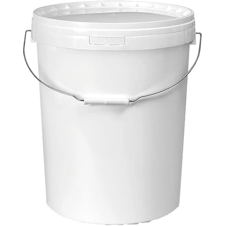 25 Litre Plastic Bucket with LID and Metal Handle, Hard Wearing Bucket ...