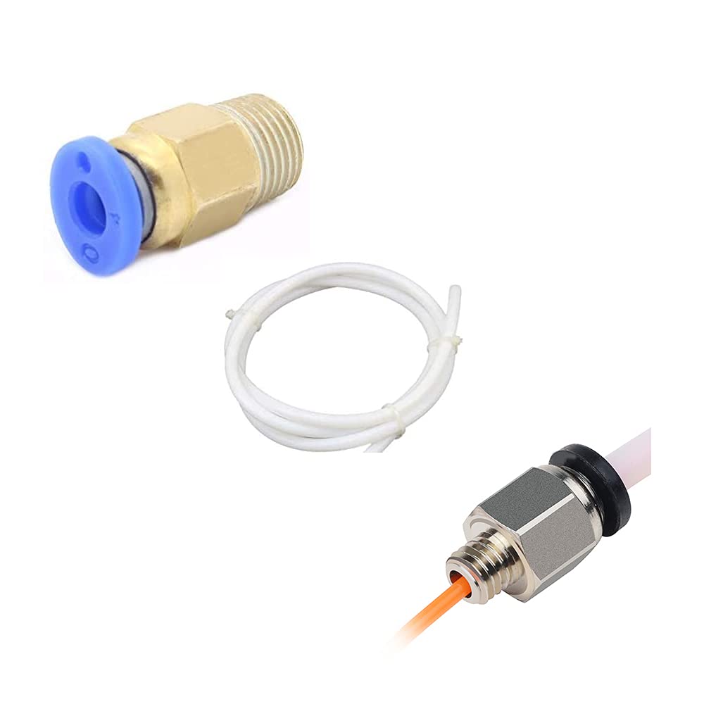 TESSERACT PC4-01 + PC4-M6 Pneumatic Connector + PTFE Tube -ID 2mm X OD ...