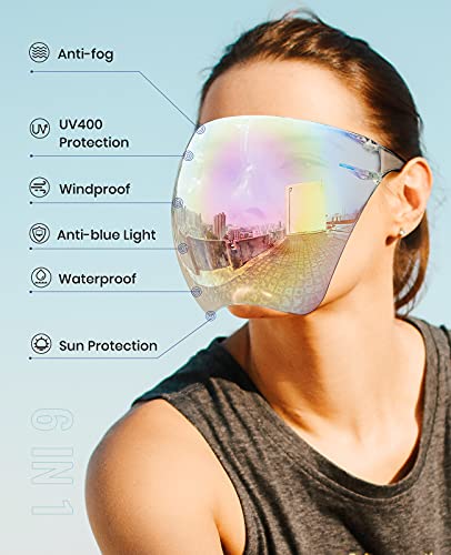 Cyxus Face Shield Sunglasses for Women Men UV Protection Shade Visor ...
