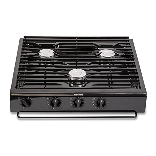 Atwood 50301 RV Kitchen 3-Burner Cooktop - Black - Piezo Ignition ...