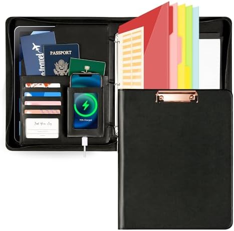 Amazon.com: JoyCat 3 Ring Binder Clipboard with Storage,12.4"x10.2 ...