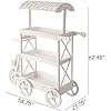Amazon.com : White Wood Decor Display Rack Mobile Food Cart with Wheels ...