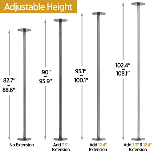 Snapklik.com : Dance Pole Portable Dancing Pole Height Adjustable 88.6 ...