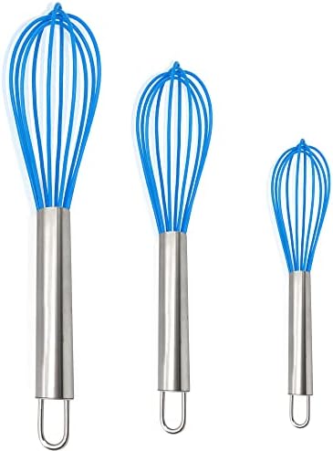 Amazon.com: CASAKITCHN Silicone Whisk Set of 3, Very Sturdy 6 Wire ...