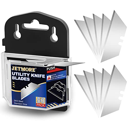 Snapklik.com : JETMORE Utility Knife Blades, 50 Pack Box Cutter Blades ...