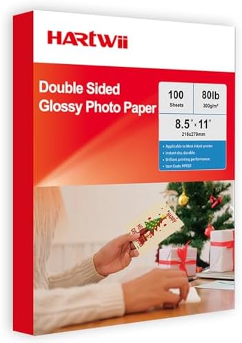 Amazon.com : Hartwii 300gsm Double Sided Glossy Thick Photo Paper 100 ...
