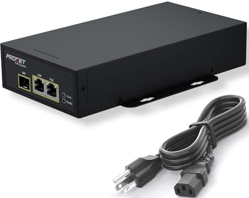 Amazon.com: PROCET 60W SFP Fiber PoE Injector Gigabit SFP/ Uplink PoE ...