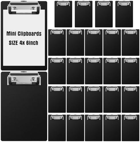 Eersida 24 Pack Mini Clipboards 4 x 6 Inch Small Clipboards Pocket ...