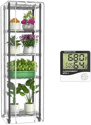 Amazon.com : Meonum Mini Greenhouse with Grow Light for Indoor, 23.6 ...