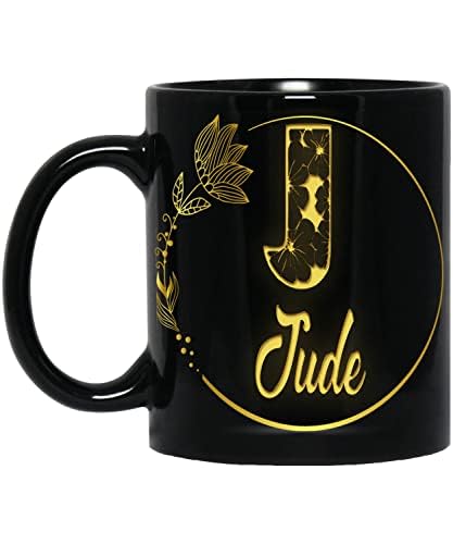 Amazon.com: Coffee Mug Personalized Jude Name & Initial Letter Monogram ...