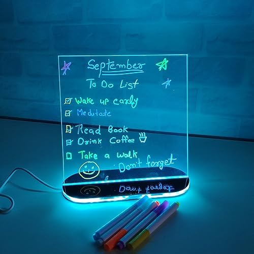 Zesta 3D Acrylic Writing Pad with LED Light & Pen – Glow Art Message ...