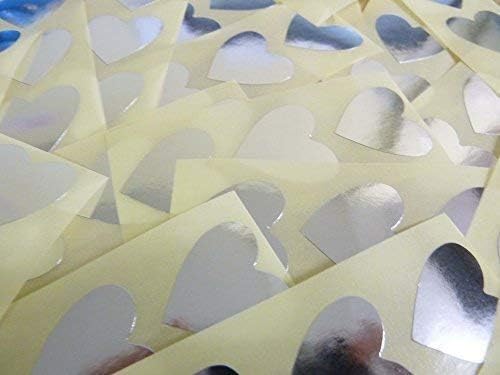 130 Labels, 13x12mm Hearts, Shiny Gold, Colour Code Stickers, Self ...