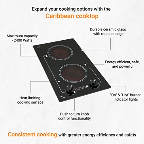 Kenyon B41601 6-1/2-Inch Caribbean 2-Burner Cooktop with Analog Control ...