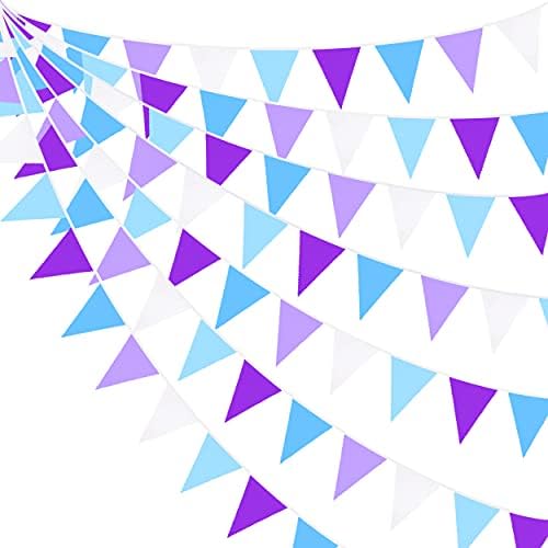 10M/32.8Ft Fabric Bunting Banner Purple Black Orange Bunting Party ...