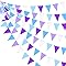 Amazon.com: 10M/32Ft Purple and White Pennant Banner Fabric Triangle ...