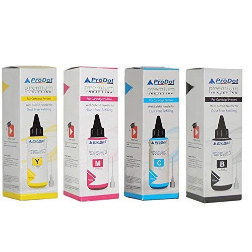Prodot Premium Refilling Ink for EPSON L/M/R/T/WF Series Printers- Pack ...