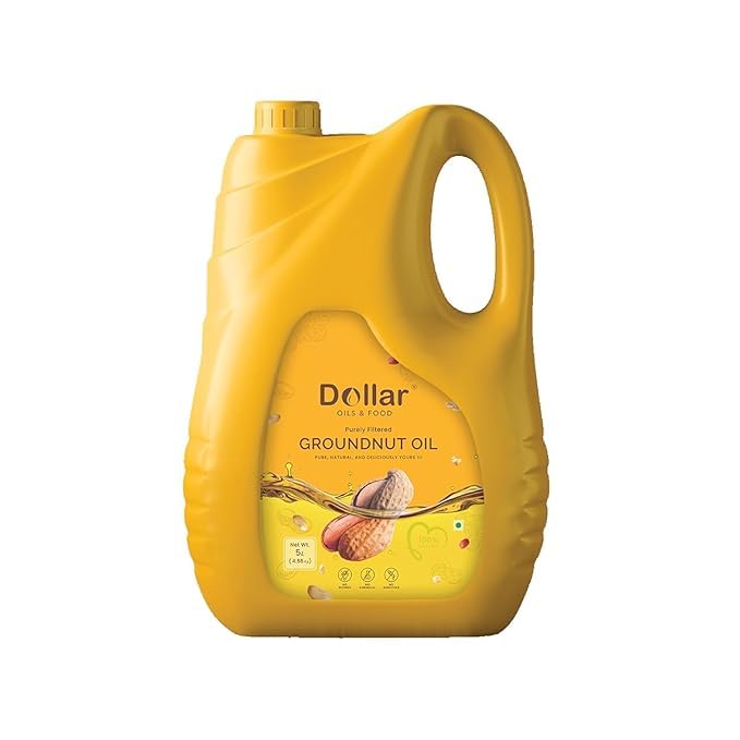 Dollar Oils Filtered Groundnut Oil - 5 Litre, 100% Pure & Natural ...
