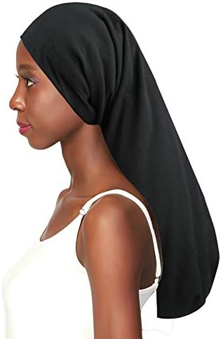 Amazon.com: 3 Pieces Satin Lined Dread Loc Cap Long Braid Cap Elastic ...