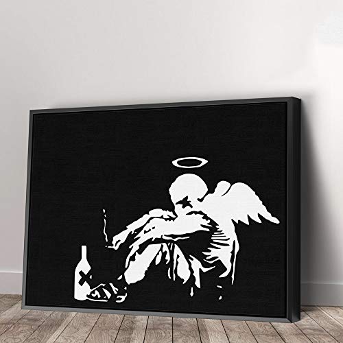 Amazon.com: Banksy Fallen Angel Graffiti Canvas Art Wall Home Decor ...