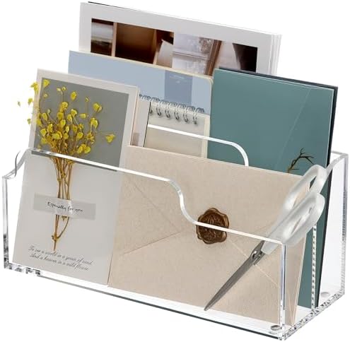 Amazon.com : SANRUI Mail Organizer Countertop, Acrylic Mail Holder with ...