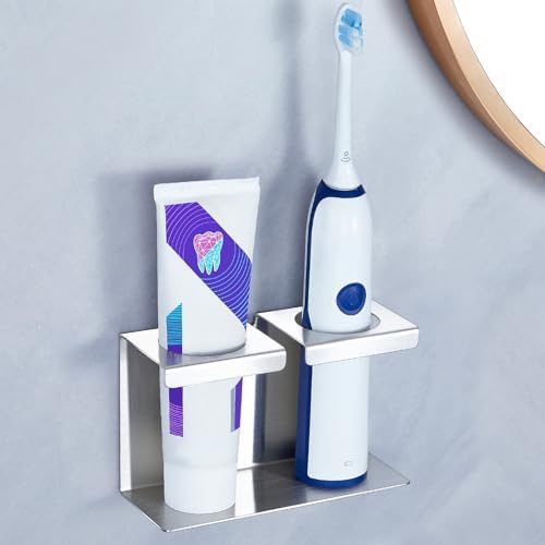 2 Pcs Electric Toothbrush Holders, Wall Mounted 304 Stainless Steel ...