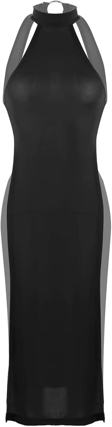 Amazon.com: Moggemol Women's Sexy Ultra Thin Halter Neck Lingerie Dress ...