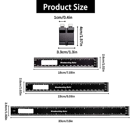 Marking Measuring Ruler, 6/8/12 Inch DIY Woodworking Measuring Tools ...
