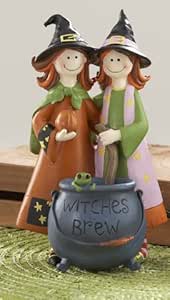 Amazon.com: 7.1" Resin Brew Crew Witches w/ Cauldron : Home & Kitchen